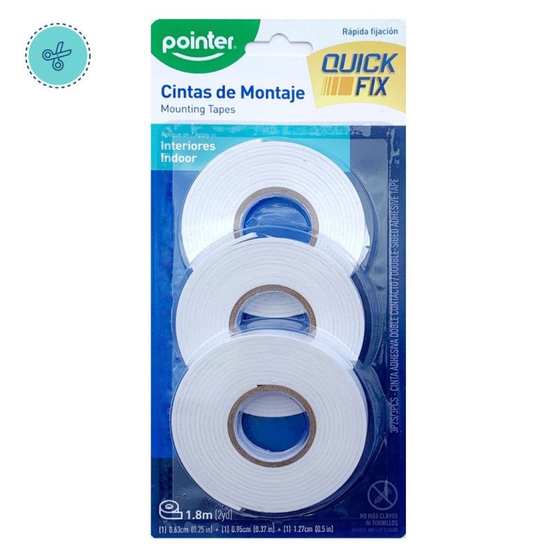 TAPE DOBLE CONTACTO FOAM 3 MEDIDAS POINTER